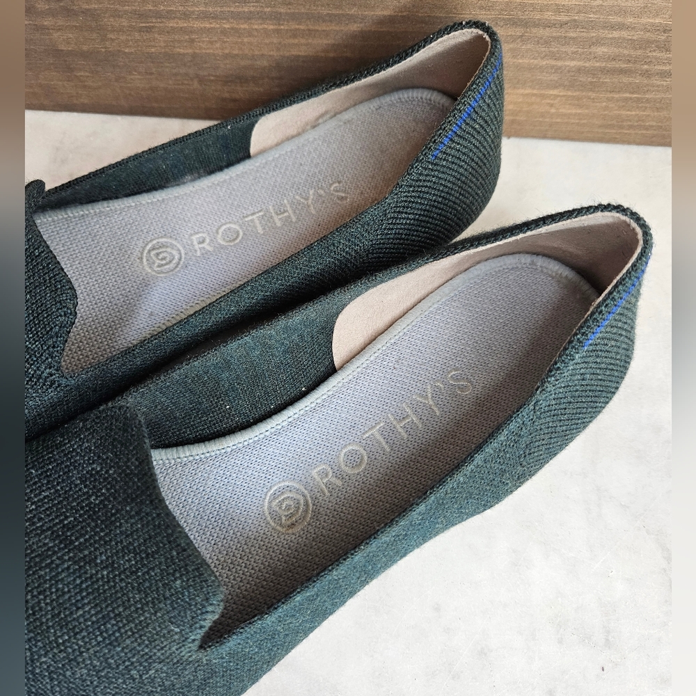 Rothys Rare Ivy Green Merino Wool Flats Women's Size … - Gem